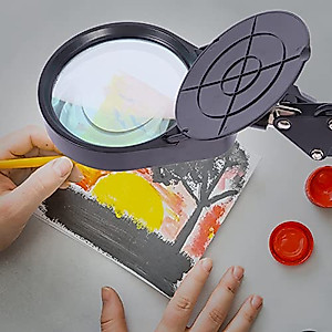 YOCTOSUN Magnifying Desk Lamp with Clamp, 5X Real Glass Lens, 3 Color Modes Stepless Dimmable, Adjustable Arm Magnifying Glass with Light and Stand for Reading, Painting, Sewing & Crafts