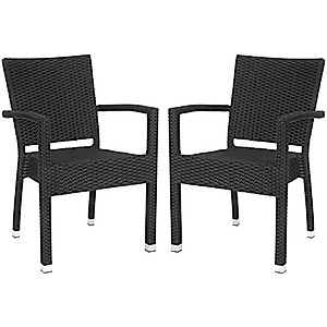 Safavieh Outdoor Living Collection Kelda Wicker Arm Chairs