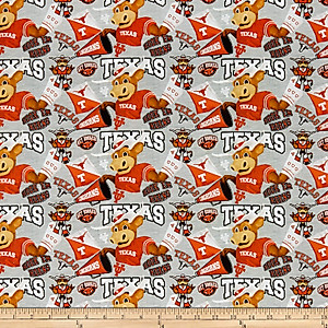 Sykel Enterprises NCAA Texas Collegiate Mascot Multi, Fabric by the Yard