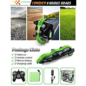 Remote Control Car，Rc Stunt Snake 360° Roll Rotation Transforming Toy，With 2.4Ghz High Frequency Controller Birthday Christmas For Girls Boys Cool Stuff Toys drift stunt remote control car (green)