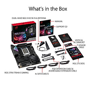 Asus ROG Strix TRX40-E Gaming AMD 3rd Gen AMD Ryzen Threadripper sTR4 ATX Motherboard- 16 Power Stages, Onboard WiFi 6 802.11Ax, 2.5Gbps, USB 3.2 Gen2