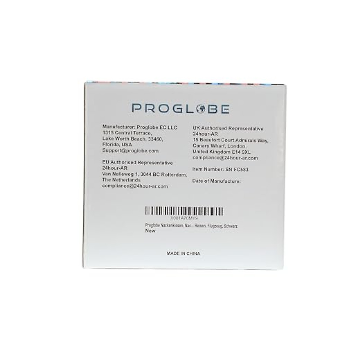 Proglobe Orthopedic Neck Pillow, Travel Neck Pillows for Airplanes, Memory Foam Kit, 360° Head Support, Airplane Pillow Set with 3D Contoured Eye Masks, Earplugs, and Luxury Mesh Bag (Black)