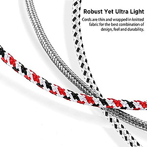 DUKABEL Headphone Splitter, Knitted 3.5mm Audio Splitter TRS 3-Pole Aux Splitter Cable for Headphones Earphones Speakers -Zebra White