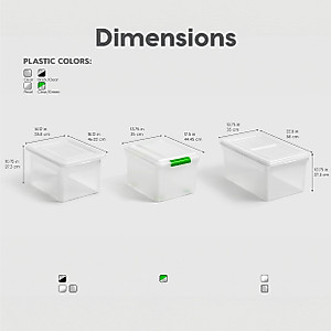 IRIS USA File Box File Organizer Plastic File Box for Letter/Legal File, BPA-Free Plastic Storage Bin Tote Organizer with Durable and Secure Latching Lid, Stackable and Nestable, Pearl 35 Qt. 4Pack