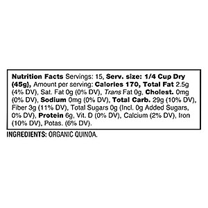 BetterBody Foods Organic Quinoa, Vegan, Complete Plant Protein, Gluten Free, Low Glycemic Rice Replacement, 24 ounce