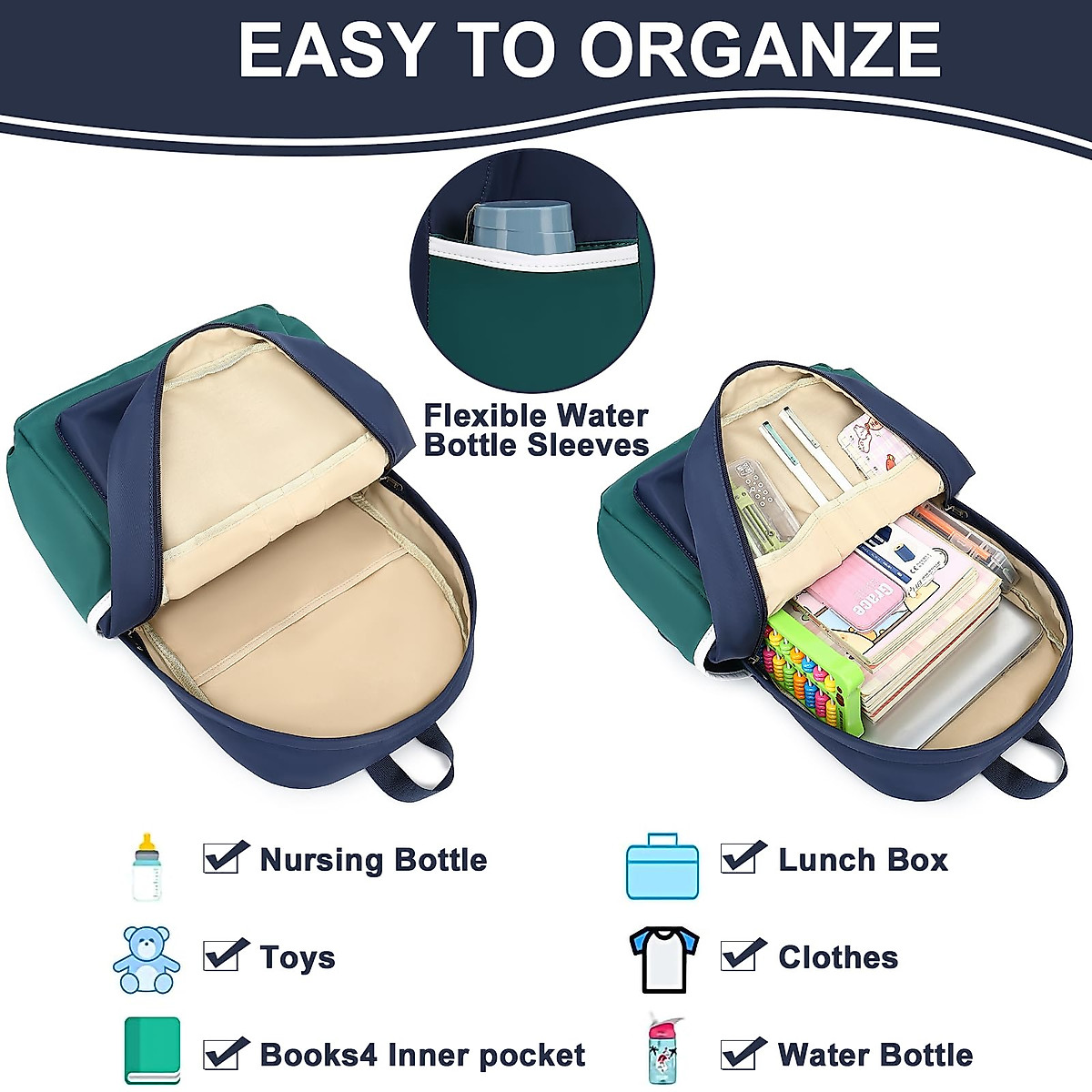 Bluboon Girls Womens College Laptop Backpack Cow Print School Bookbag Travel Rucksack School Bag with USB Charging Port for High School