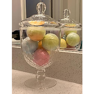 Moflekja Apothecary Jar with Airtight Lid in Premium Acrylic Plastic, Decorative Weddings Candy Buffet, Elegant Storage Jar, 50-Ounce