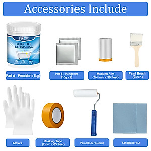 Tub and Tile Refinishing Kit,Bathtub Sink Paint Reglaze Kit,Odorless Water Based