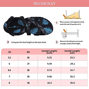 MGGMOKAY Womens Hiking Sandal Outdoor Sport Sandal with Arch Support for Beach Vacation Casual Camping,Black,8