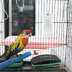 Mipcase Toy Parrot 3Pcs Bird Cage Food Holder Parrot Fruit Vegetable Clips Bird Cage Feeder Clips for Budgie Parakeet Cockatoo Macaw Cockatiel Conure, White Fruit Feeder