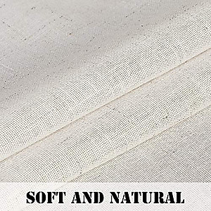 Linen Curtains Elegant Natural Linen Blended Curtains Energy Efficient Light Filtering / Rod Pocket Window Treatments Panels / Drapes for Livingroom (Set of 2, Ivory, 52 inch W X 84 inch L)