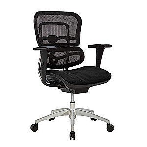 Workpro™ - Chair - 12000 Mesh Mid-Back Chair - Fabric/metal - 23" x 29" x 25.25" - Black
