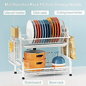 iSPECLE Dish Drying Rack and Sink Caddy, Stainless Steel Dish Rack and 3-in-1 Kitchen Sponge Holder, Bundle Sales, 2 Packs