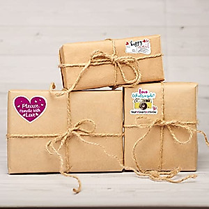 Please Handle with Love Stickers,Thank You Stickers,Handmade Stickers,Small Shop Stickers,Envelopes Stickers for Small Business, Online Retailers,Handmade Goods,500 Labels Per Roll