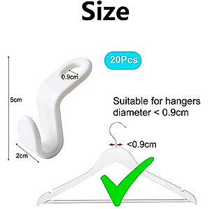 Clothes Hanger Connector Hooks Hangers Space Saving for Wardrobes White Pack of 20