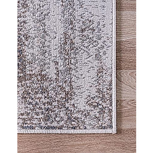Unique Loom Tuareg Collection Distressed Abstract Traditional Vintage Area Rug, 4 ft x 6 ft, Beige/Brown