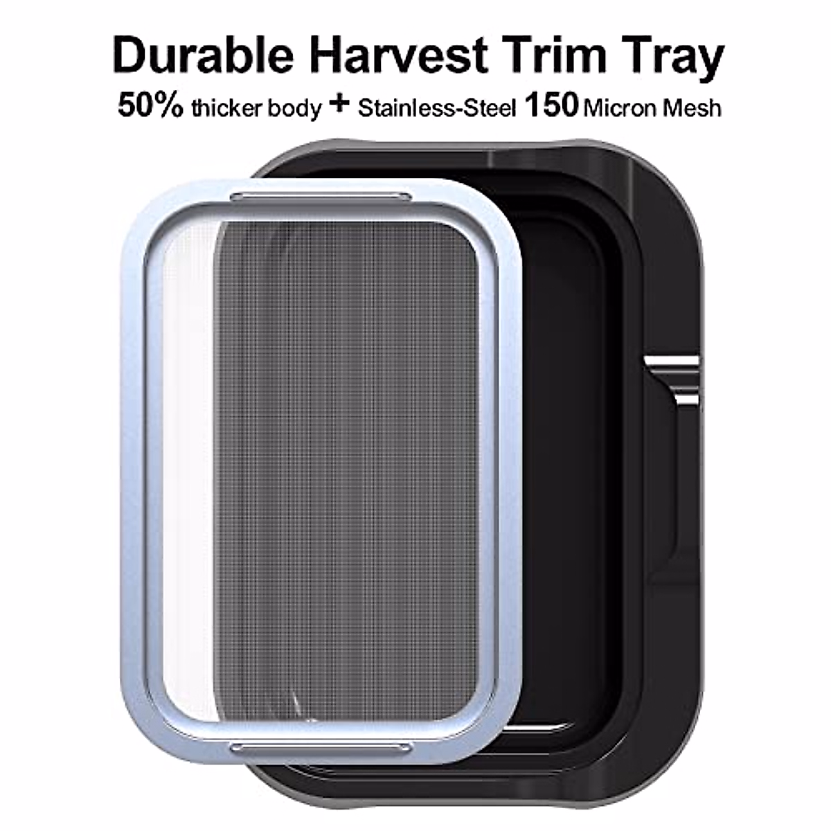 Trimming Tray for Buds, Ergonomic Design Trim Tray with 150 Micron Mesh Pollen Screen and Pollen Box, Herb Dry Sifter Trim Tray with Screen
