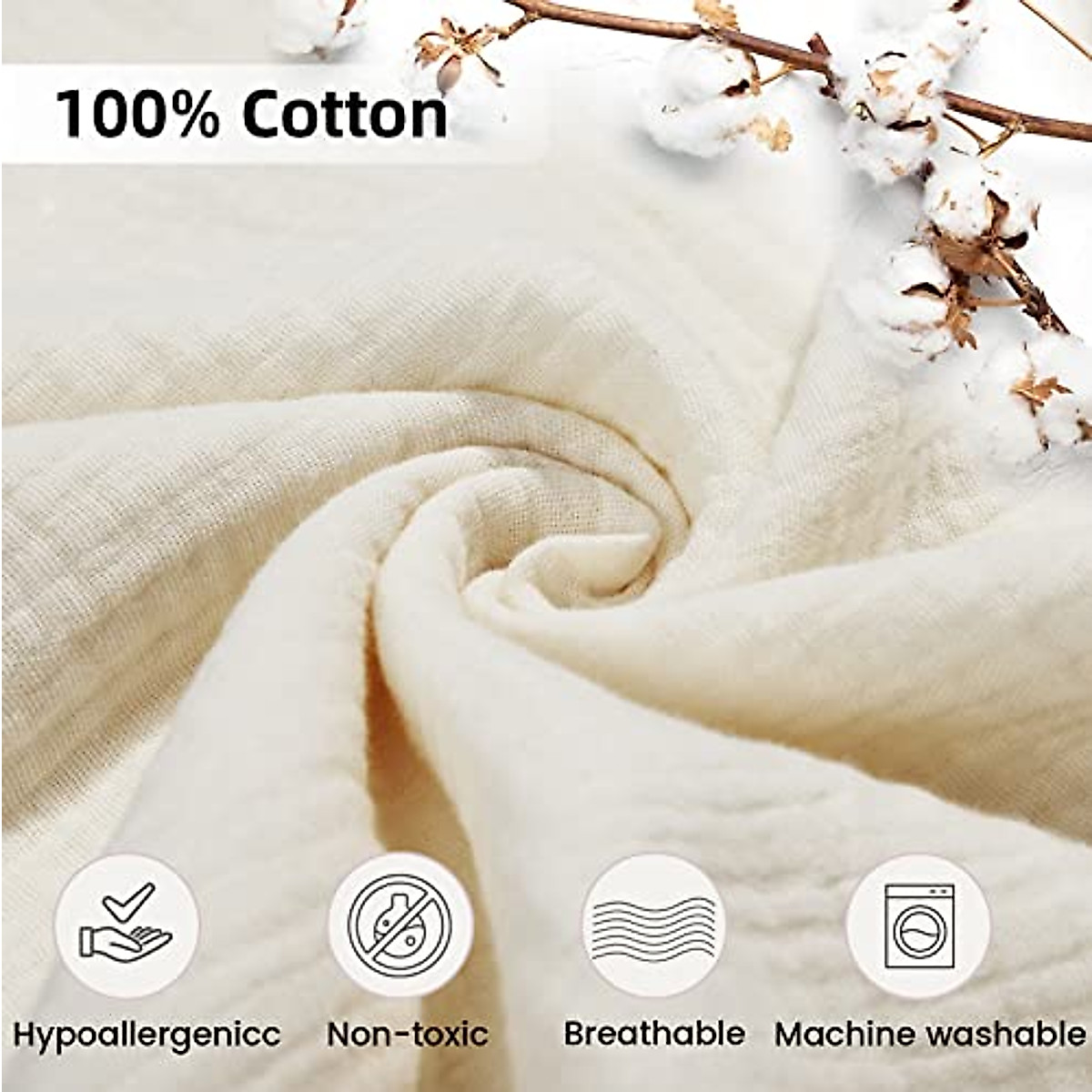 ZonLi Baby Lounger for Newborn, Baby Nest for 0-9 Month, Portable Nest Sleeper for Infant with 100% Cotton Muslin Cover - Breathable, Natural(Beige)