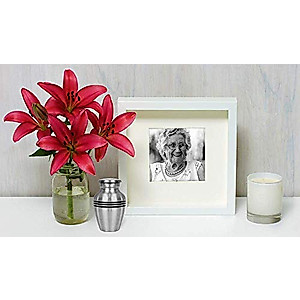 Trupoint Memorials Small Keepsake Urn for Human Ashes - Set of 1 - Beautiful and Timeless Token to Remember Your Loved One Lost - with Box and Velvet Bag -Find Comfort (Pewter Classic)
