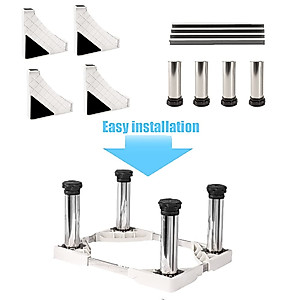 SSEHCWAN Washer and Dryer Stands, Washing Machine Stand Base Adjustable Appliance Base Max Load 770LB/350KG Pedestal for Washing Machine Dryers Refrigerator, Increase 9.4-10.6inch 24-27cm Height