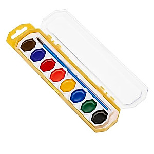 Cra-Z-art Washable Watercolors with Brush, 8 Colors, 1 Tray (10651)
