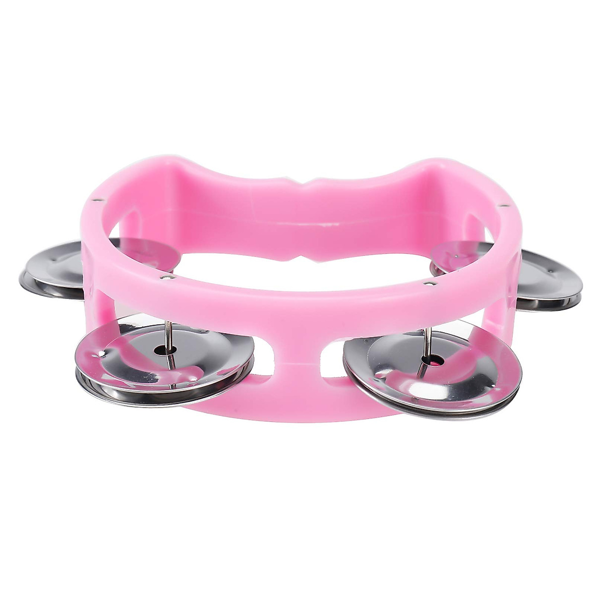 Patioer Hand Tambourine Bells, 12 Pcs Plastic Musical Percussion Tambourine with 4 Bells, Metal Jingles Tambourines