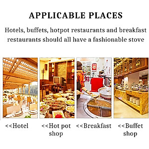 HONHPD Ceramics Chafing Dishes & Food Warmers, Household Gold Plated Buffet Server Warming Tray with Food Pan, Fuel Holder and Lid, for Wedding, Parties, Banquet, Catering Events,12.5INCH