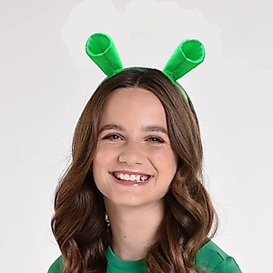 6 Pieces Green Ears Headbands Halloween Head Wrap Hair Accessories Cute Hair Band for Adult Kids Halloween Party Celebration Cosplay Decoration