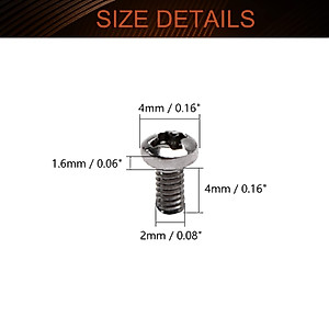 MroMax 30Pcs M2 x 4mm Pan Head Phillips Machine Screws, 304 Stainless Steel 18-8, Fully Thread, Metric Silver Gray Cross Head Screws Bolts for Computers, Camera and Other Small Electronic Devices