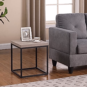 CENSI 40" Modern Grey Oak Coffee Table Set of 2 for Living Room