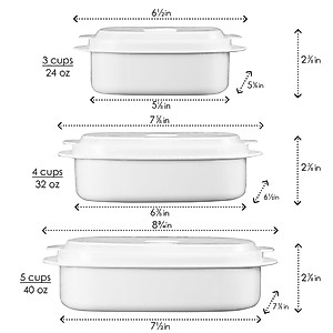 Reston Lloyd Microwave Cookware & Storage, Adjustable Vent on Lids Cookware Set, Multiple Sizes, Gray