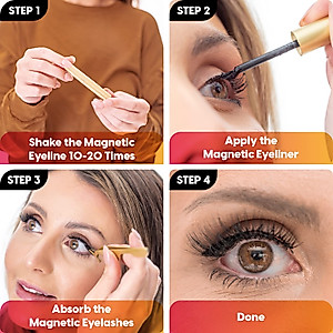 MELE Mele Magnetic Eyelashes & Eyeliner Kit | Reusable Easy To Apply Natural Looking Lash Kit | Long Lasting Comfortable False Lashes | 5 Pairs, 8 Piece Set