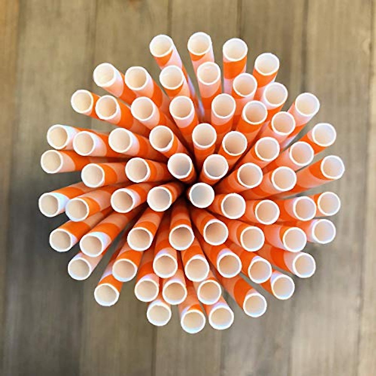 Paper Straws - Yellow Lime Green Orange - Stripe Chevron Dot - Citrus Theme - 75 Pack