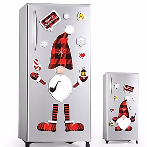 D-FantiX Christmas Gnomes Magnet Set, 21 Pcs Refrigerator Fridge Magnets Strong Swedish Tomte Gnome Holiday Scandinavian Magnetic Christmas Decorations for Metal Door, Cabinets