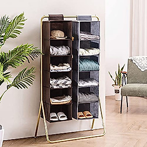 YOUDENOVA Hanging Closet Organizers and Storage, 6-Shelf Closet Hanging Storage Shelves