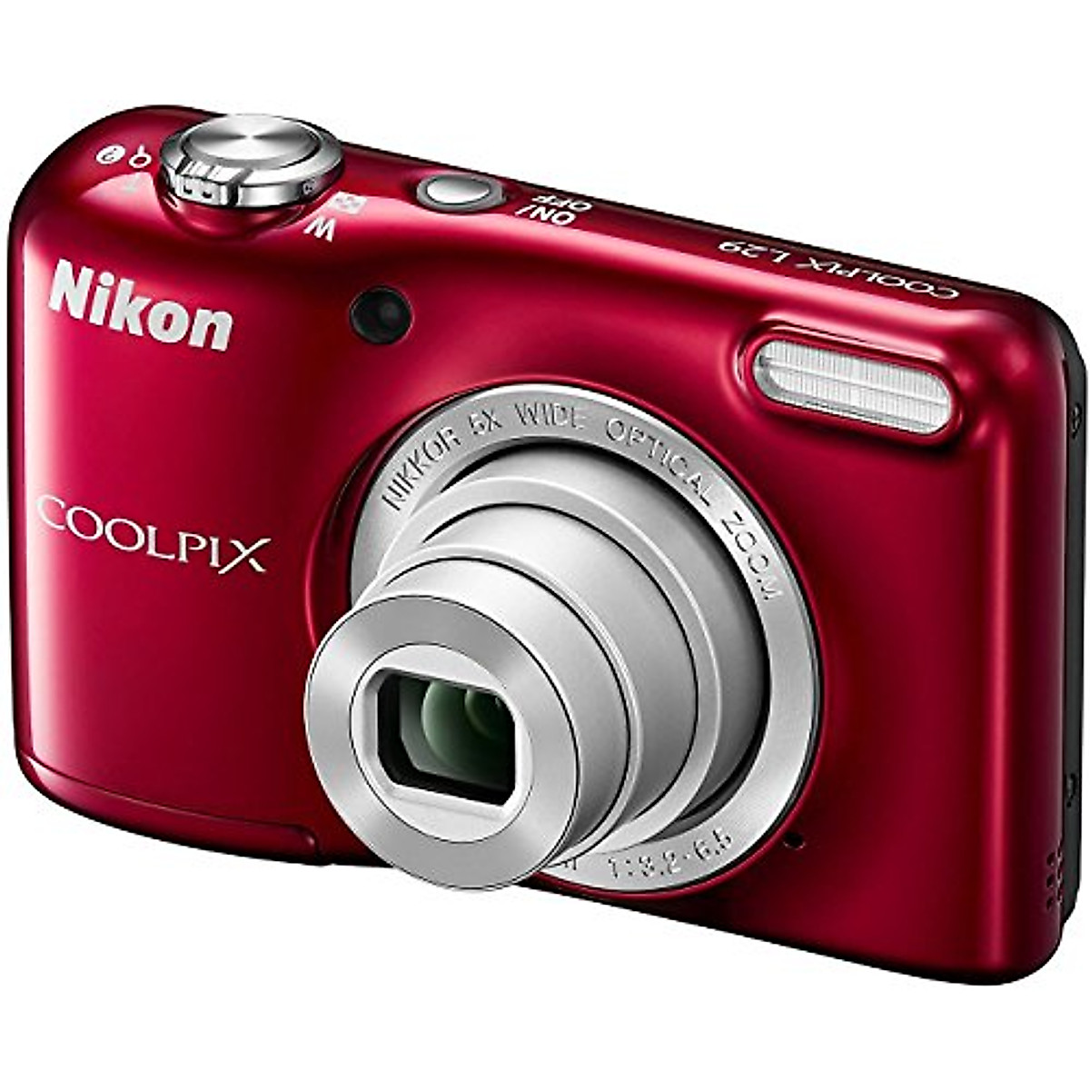Nikon Coolpix L29 16.1 MP Point and Shoot Camera with 5x Optical Zoom (Red)