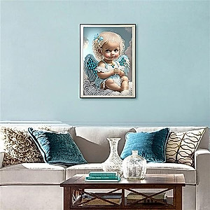 5D Diamond Painting Kits Angel Girl DIY Partial Special Shape Drill Diamond Art Painting for Adults with Accessories for Home Wall Decor 30x40cm