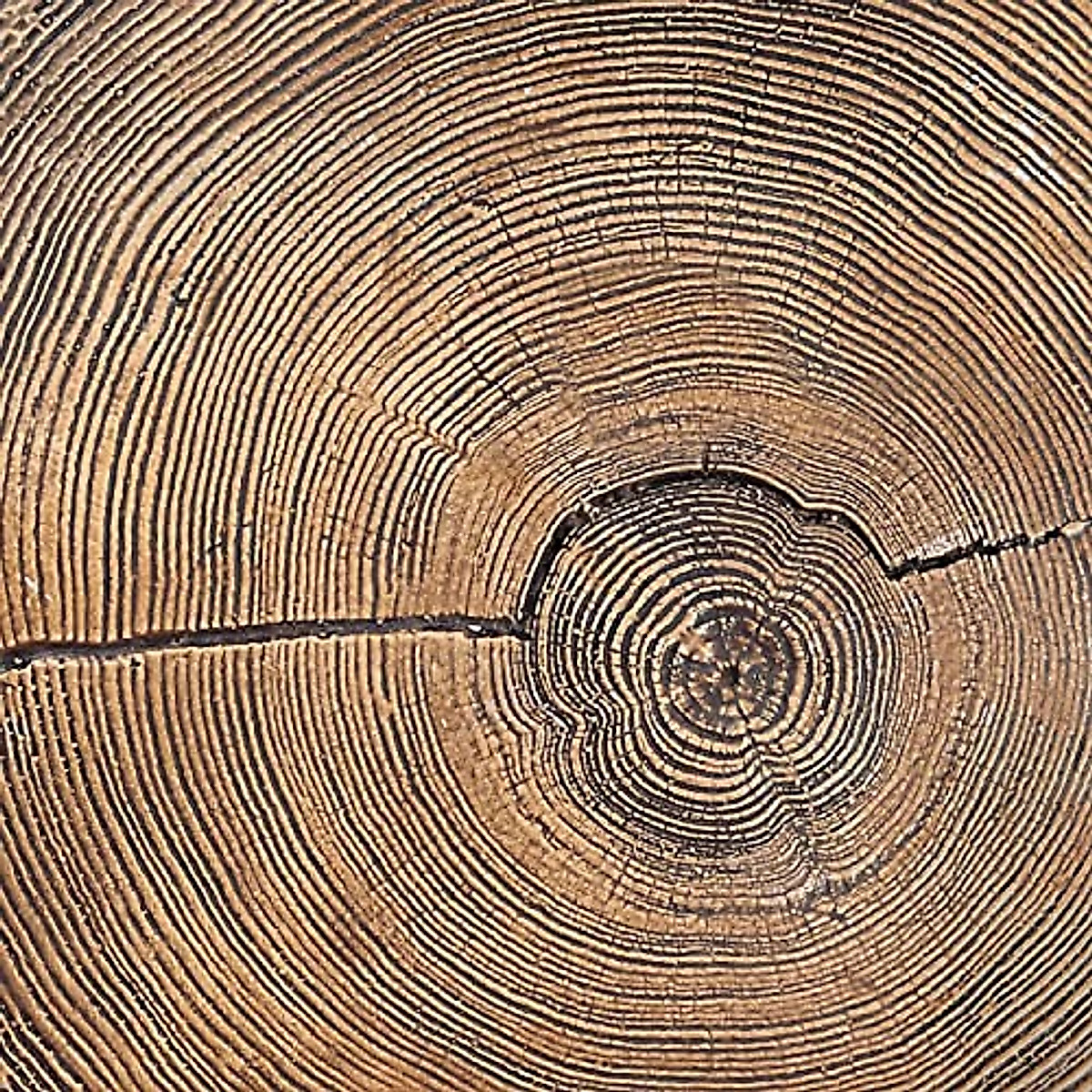 SUNBURY Outdoor Accent Table, 11" Hourglass Shaped Outdoor Side Table for Patio, Concrete Garden Stool End Table, Morden Outdoor Concrete Side Table Wooden-Look Top for Bedroom, Garden, Backyard