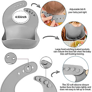 Eiwoda Baby Led Weaning Supplies Silicone Baby Feeding Set, Divided Baby Plates With Suction Baby Bowls,Bibs,Spoon,Fork And Cup with Straw, Toddler Essentials Eating Utensils For Babies