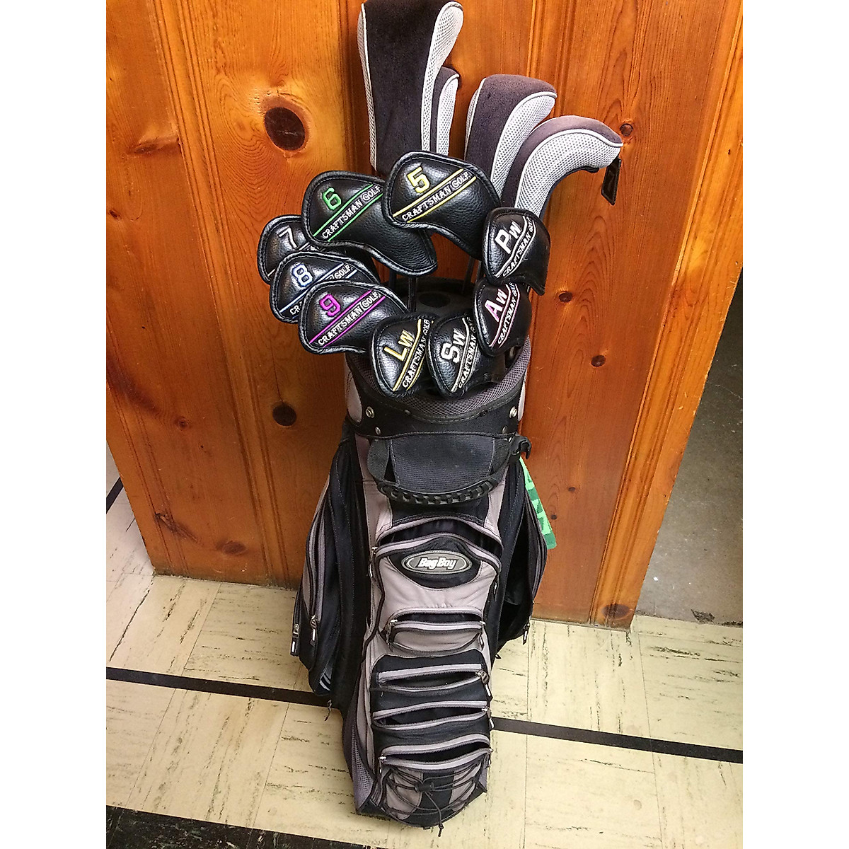 CRAFTSMAN GOLF 12pcs Black Synthetic Leather Golf Iron Head Covers Set Headcover with Colorful Number Embroideried,Easily get The Needed Iron for Callaway, Ping, Taylormade, Cobra Etc.