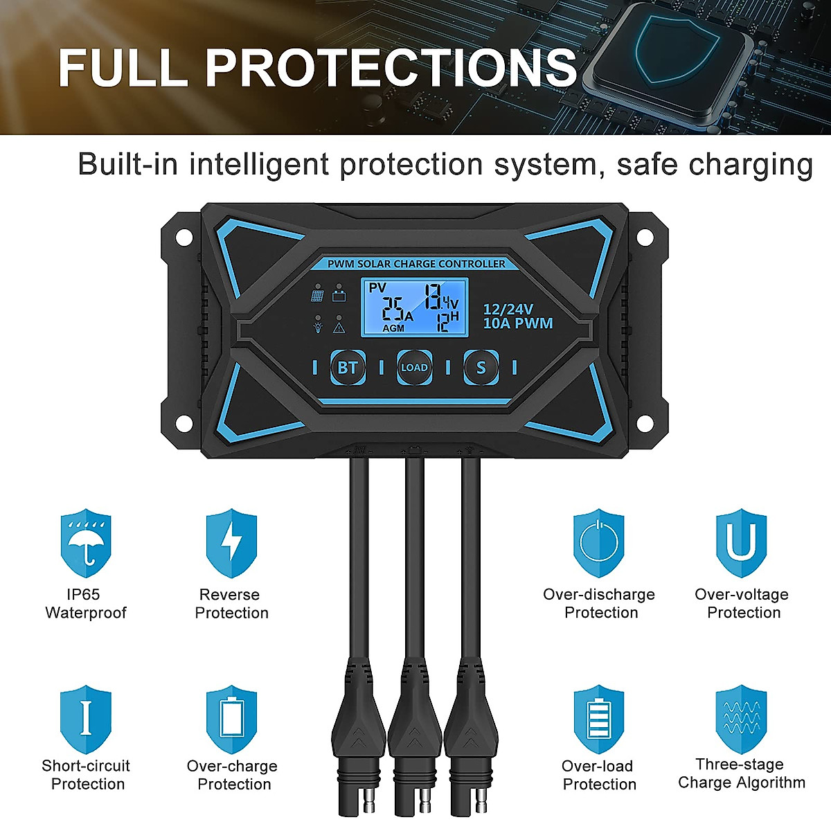 30W 12V Solar Panel Kits- 12 Volt 30 Watt Mono Crystalline Solar Panel + Intelligent 10A Charge Controller- Perfect Solar Battery Charger & Maintainer for Car, RV, Boat, Marine, Trailer, Gate Opener