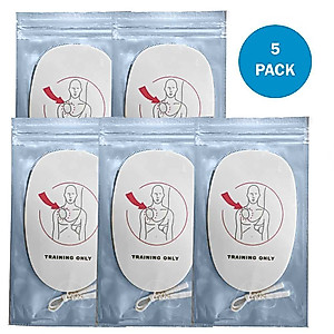 WNL Products AED Trainer Pads - 5 Pack Replacement Practi-Trainer Electrode Pads XFTAP Compatible with WL120ES10 and WL220ES0 Practi-Trainers (Adult Pads)