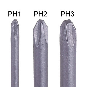 Rocaris 12 Pack 1/4 Inch Hex Shank Long Magnetic Screwdriver Bits Set 4 in Power Tools (Slotted+Cross Head)