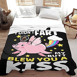 Funny Pig Blanket Gift for Girls Boys- 40x50 Inches Soft Flannel Throws Blankets Funny Gift for Teen Women Men Adult Cute Pig Lover Gifts for Birthday Christmas Halloween Bed Sofa Couch