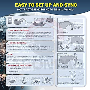 1 for ACT-34B ACP00872 Linear Garage Door Opener Remote LD033 LD050 LS050 4-Channel 318MHZ Megacode 3-Years-Warranty