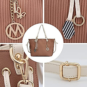 MKF Collection Shoulder Bag for Women PU Leather Satchel Handbag – Top Handle Hobo Purse, Ladies Fashion Tote Grey