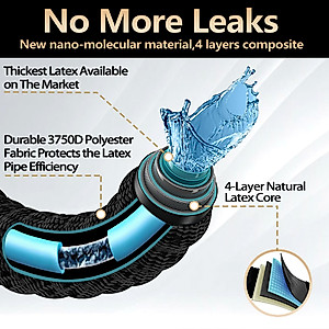 Expanding Garden Hose 100 ft - Expandable Garden Hoses Leak-Proof with Innovative Nano Rubber - 2024 Version/New Patented,Lightweight, Durable, No-Kink Flexible Retractable Water Hoses(Black)