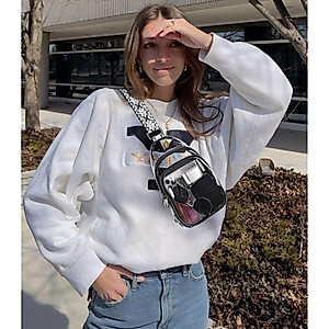 CLUCI Clear Bag for Stadium Events, Clear Bag Purses for women Crossbody Transparent, Crossbody Purses for Concerts Sports Black