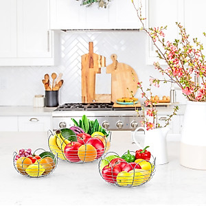 Simple Houseware Modern 3-Tier Hanging Fruit Basket, Chrome