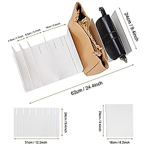 XCELLENT GLOBAL XG Purse Organizer for Closet,Plastic Shelf Dividers Organizer for Vertical Purse Handbag Sweater Shirts in Pantry Bedroom 2 Sets White HG649